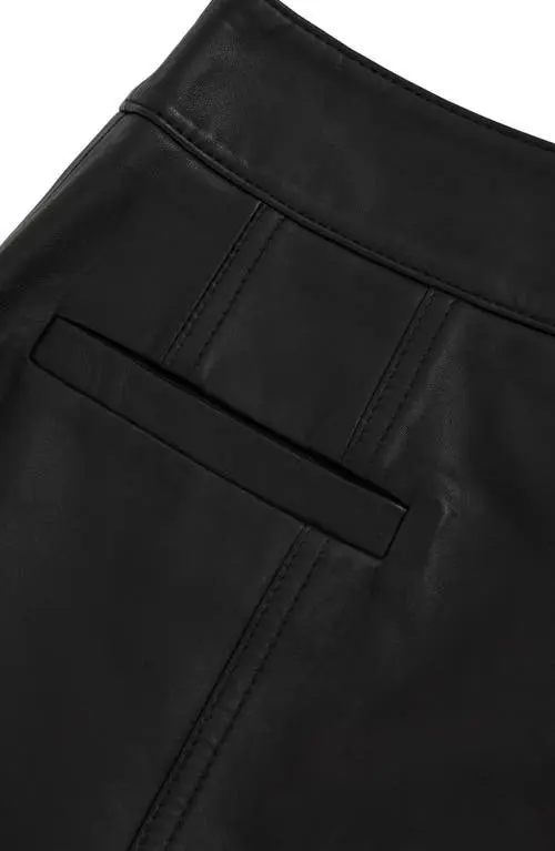 REISS Seema Leather Mini Skirt
