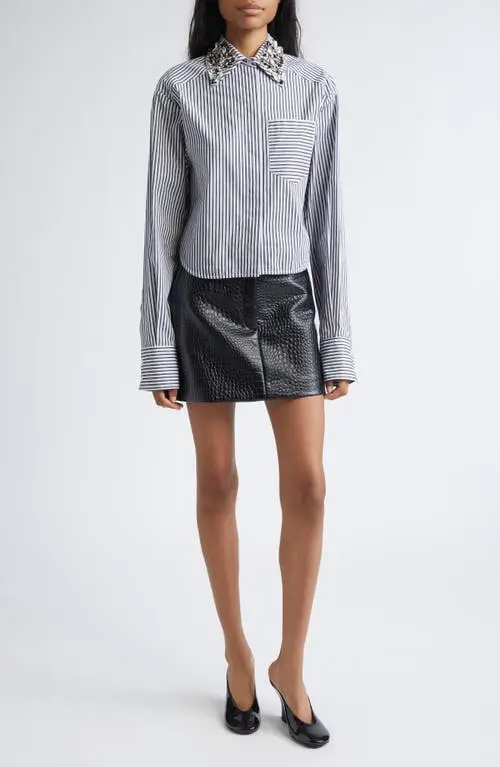 Sportmax Quagga Stripe Embellished Button-up Shirt