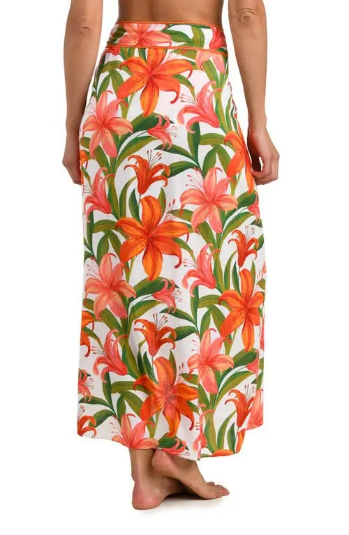La Blanca Jungle Blossoms Rickrack Trim Cover-up Wrap Skirt