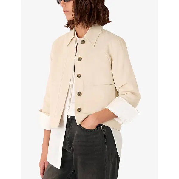 Whistles Four-pocket Cotton-blend Jacket - Cream