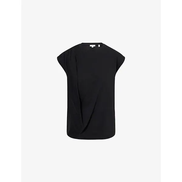 Vince Relaxed Sleeveless Cotton-jersey Top - Black