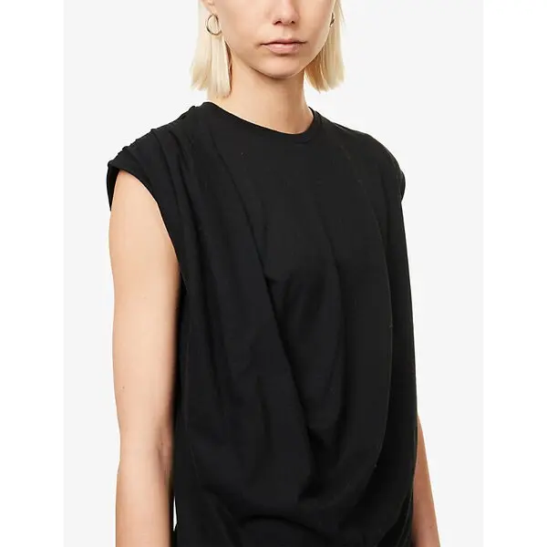 Vince Relaxed Sleeveless Cotton-jersey Top - Black