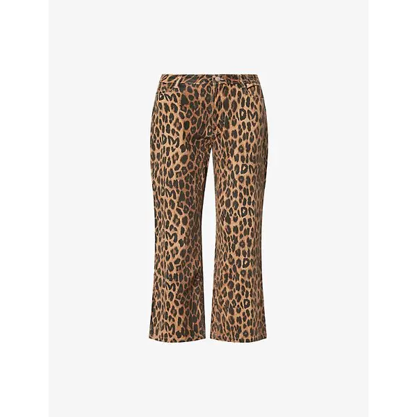 DAMSON MADDER Kenny Leopard Cotton Twill Trousers - Tiger