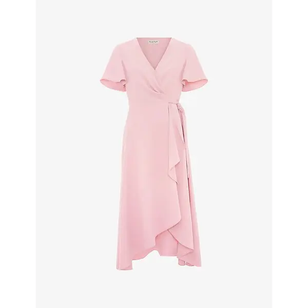 PHASE EIGHT Julissa Wrap Woven Midi Dress Dress - Pale Pink