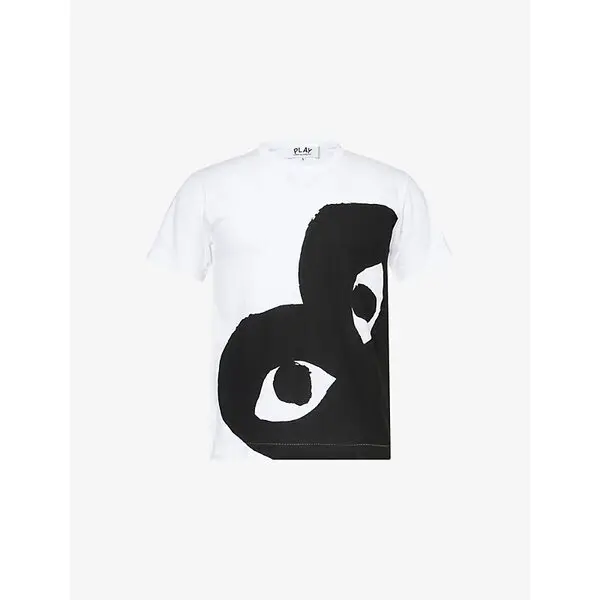 Play Comme Des Garcon Heart-print Cotton-jersey T-shirt - White