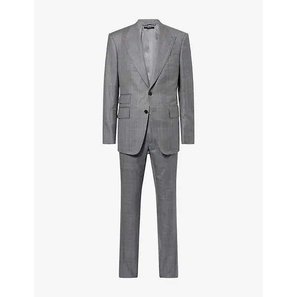 TOM FORD Shelton Check Single-breasted Wool Suit