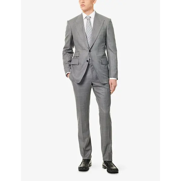 TOM FORD Shelton Check Single-breasted Wool Suit