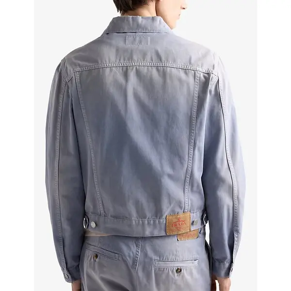 Prada Logo-patch Cotton-gabardine Blouson Jacket