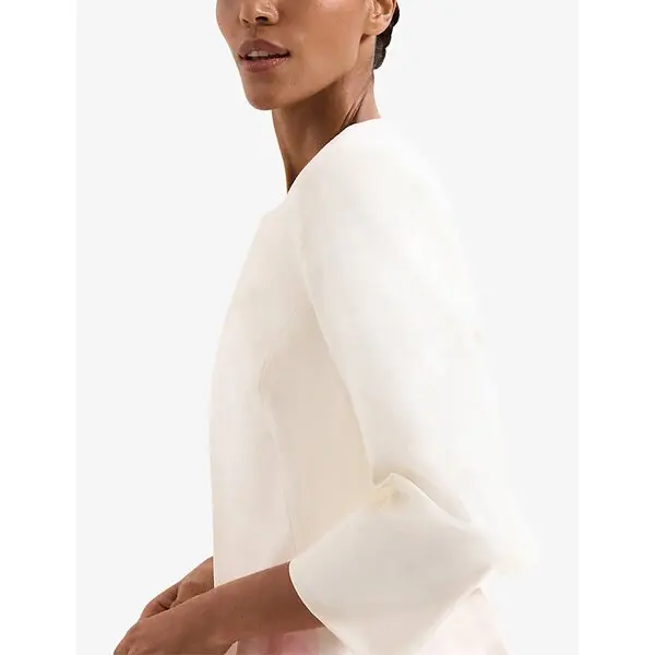 PHASE EIGHT Round-neck Stretch-woven Jacket