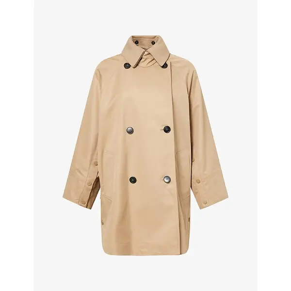Max Mara Double-breasted Quilted-back Cotton-garbadine Coat - Hazelnut Brown