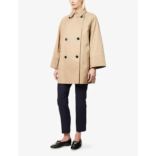 Max Mara Double-breasted Cotton-garbadine Coat