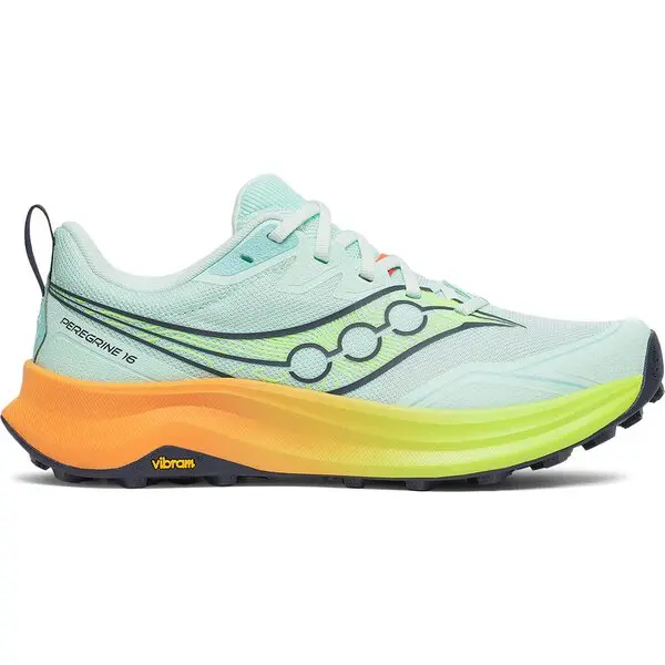 Saucony Peregrine 16 Trail Shoe - Aqua/citron