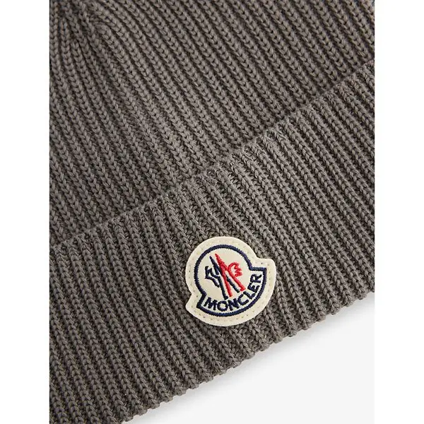 Moncler Cotton-knit Beanie With Brand Patch