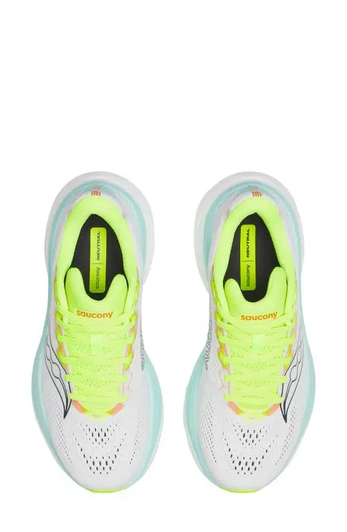 Saucony Ride 19 Running Shoe - White/splash