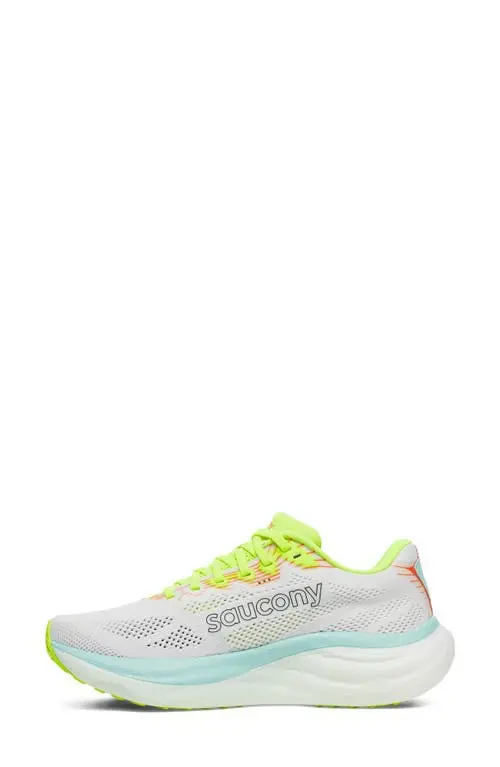 Saucony Ride 19 Running Shoe - White/splash