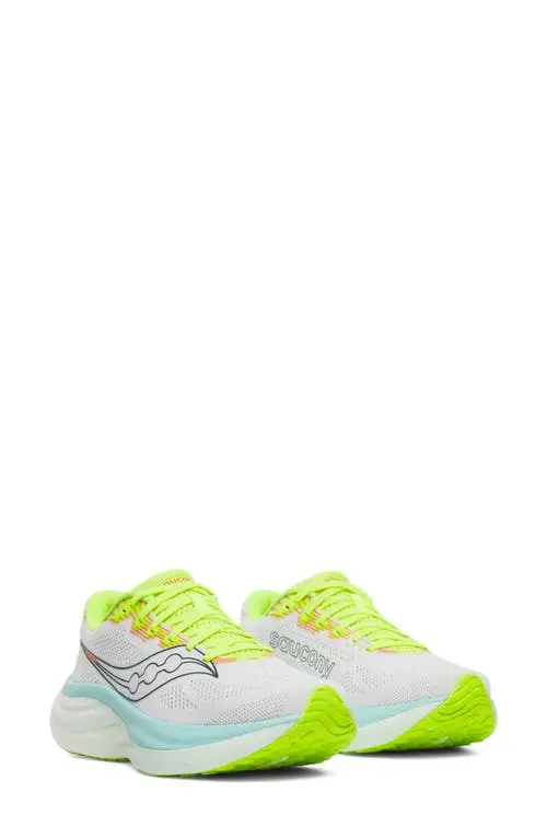 Saucony Ride 19 Running Shoe - White/splash