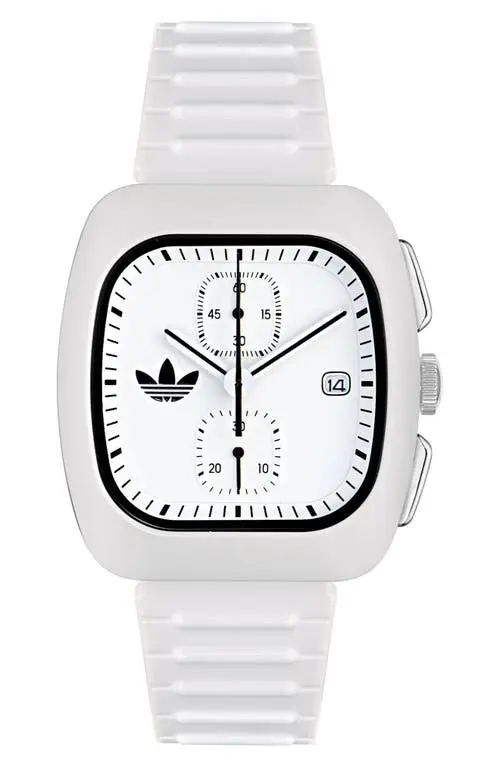 Adidas Chronograph Bio-resin Strap Watch - White
