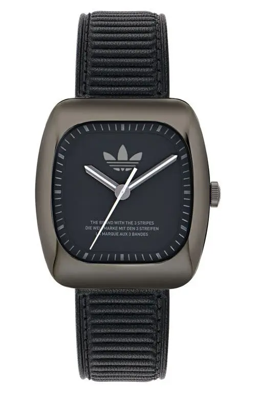 Adidas Leather Strap Watch - Black