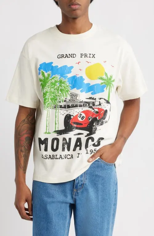 ID SUPPLY CO Monaco Grand Prix Cotton Graphic T-shirt - Cream