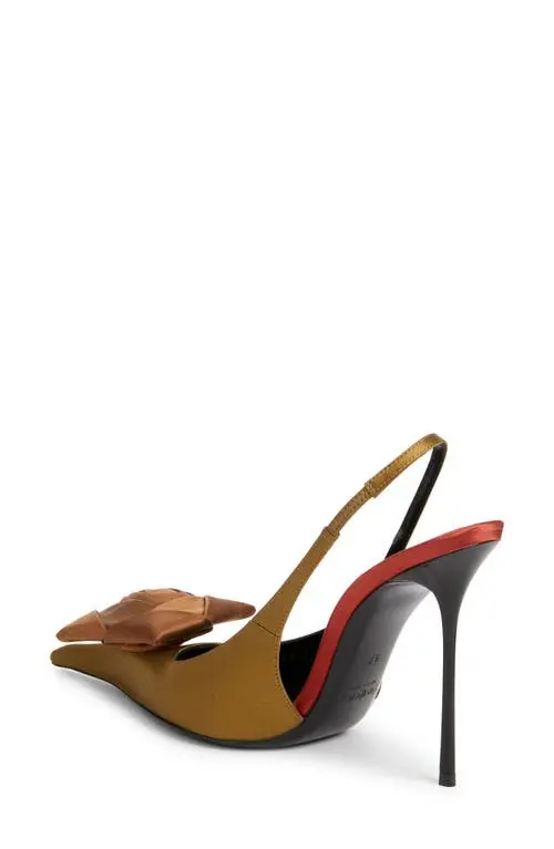 Saint Laurent Amalia Square Rose Slingback Sandal