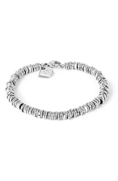 THOMPSON OF LONDON Hexagonal Link Disc Bracelet - Silver