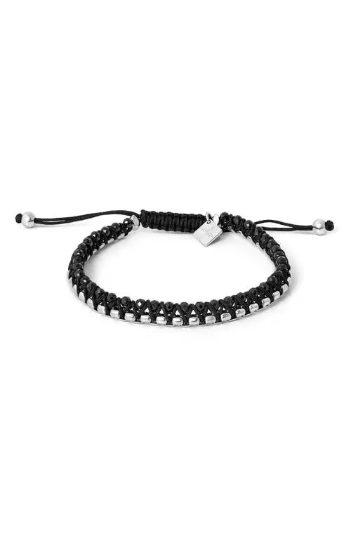 THOMPSON OF LONDON Agate Knot Friendship Bracelet - Black