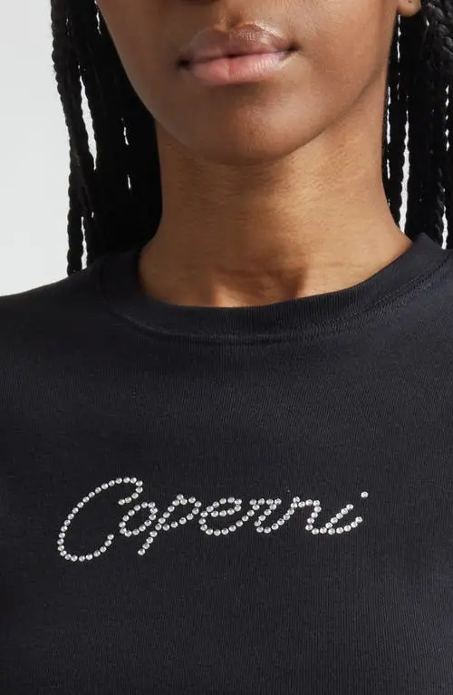 Coperni Crystal Logo Organic Cotton Baby Tee - Black