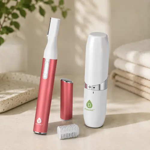PURSONIC Painless Shaver & Facial Trimmer/brow Kit - White
