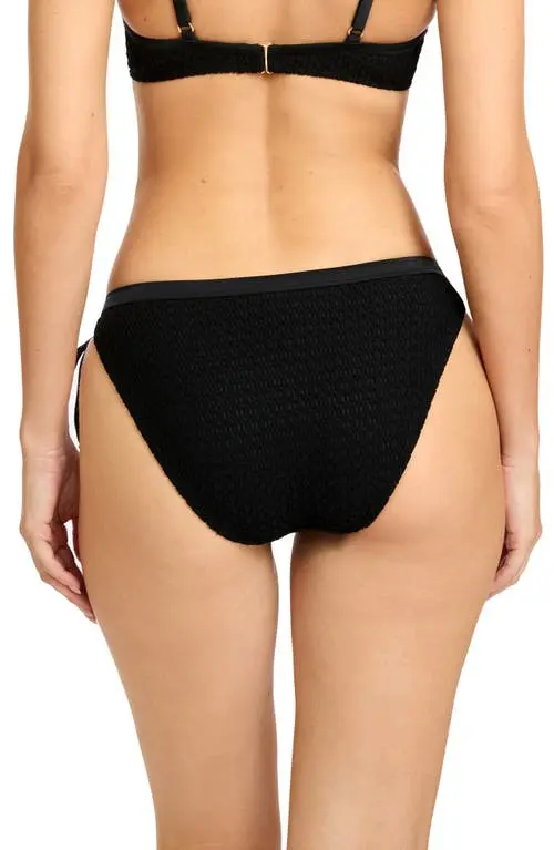 Robin Piccone Fishnet Side Tie Bikini Bottoms - Black