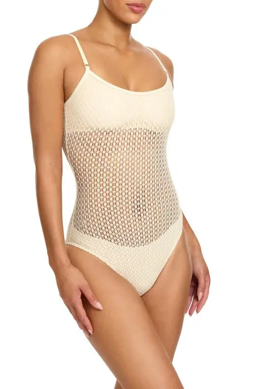 Robin Piccone Fishnet One-piece Swimsuit - Bisque