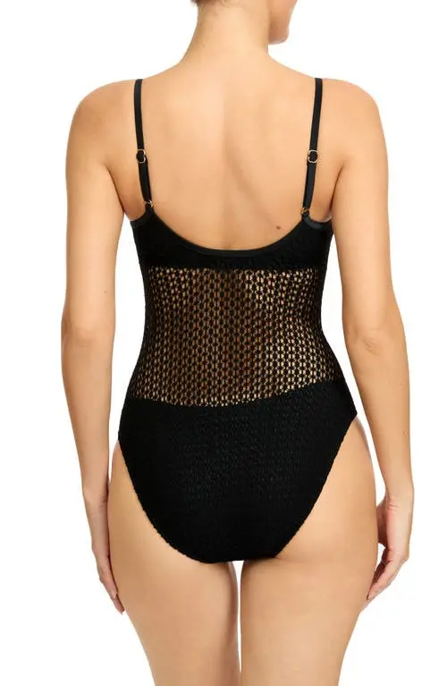 Robin Piccone Fishnet One-piece Swimsuit