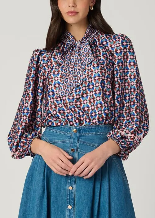 Shoshanna Rye Paulo Geo Print Blouse