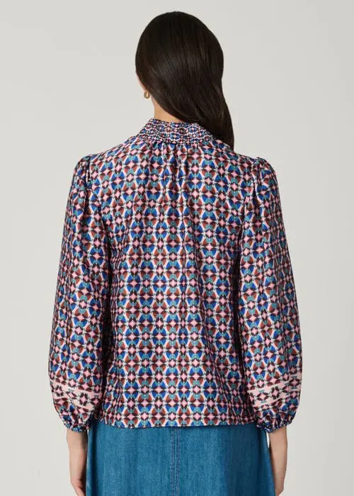 Shoshanna Rye Paulo Geo Print Blouse