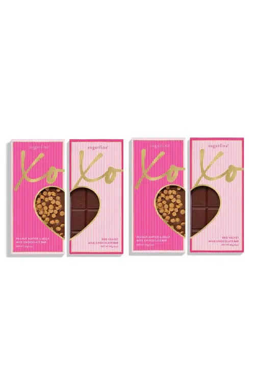 SUGARFINA Valentine's Day Set Of 4 Chocolate Bars - No Color