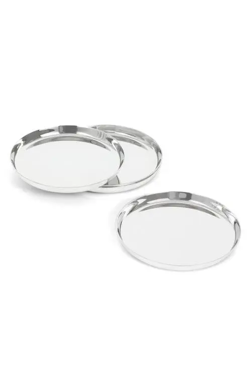 HOLCOMB Set Of 4 Puddle Stainless Steel Coasters - Silver