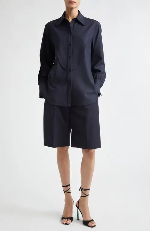 Victoria Beckham Tailored Wool Blend Bermuda Shorts