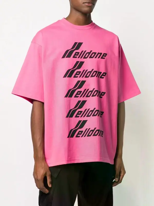 We11Done Oversized Logo-print T-shirt - Pink