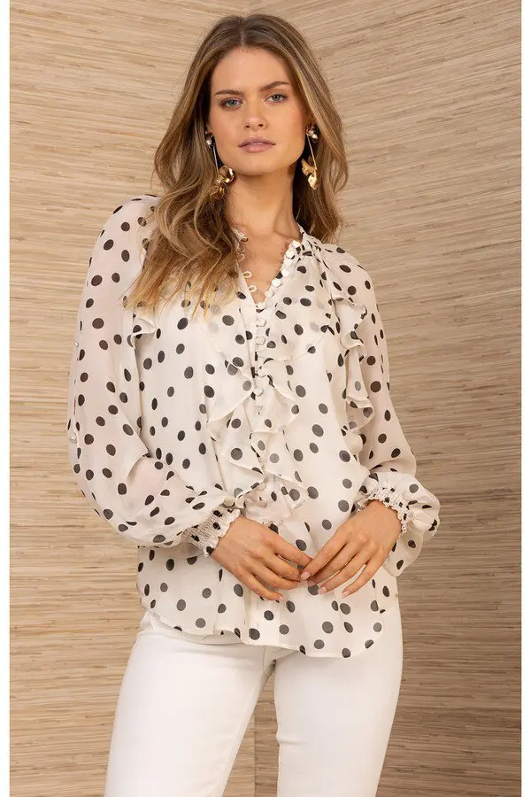Hale Bob Jaylene Silk Top - Neutral