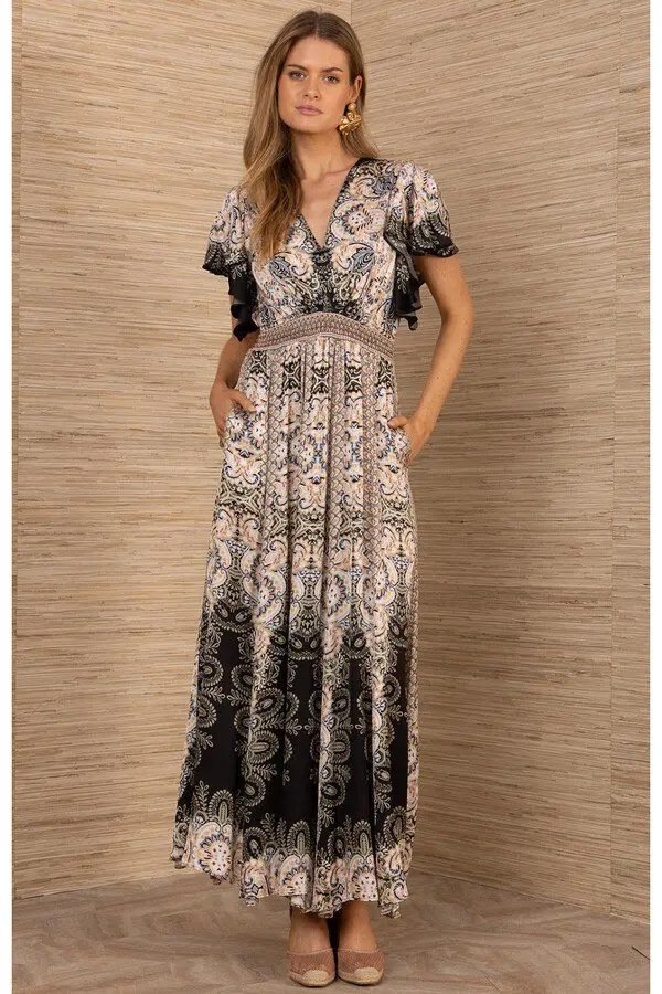 Hale Bob Sandra Charmeuse Maxi Dress - Black