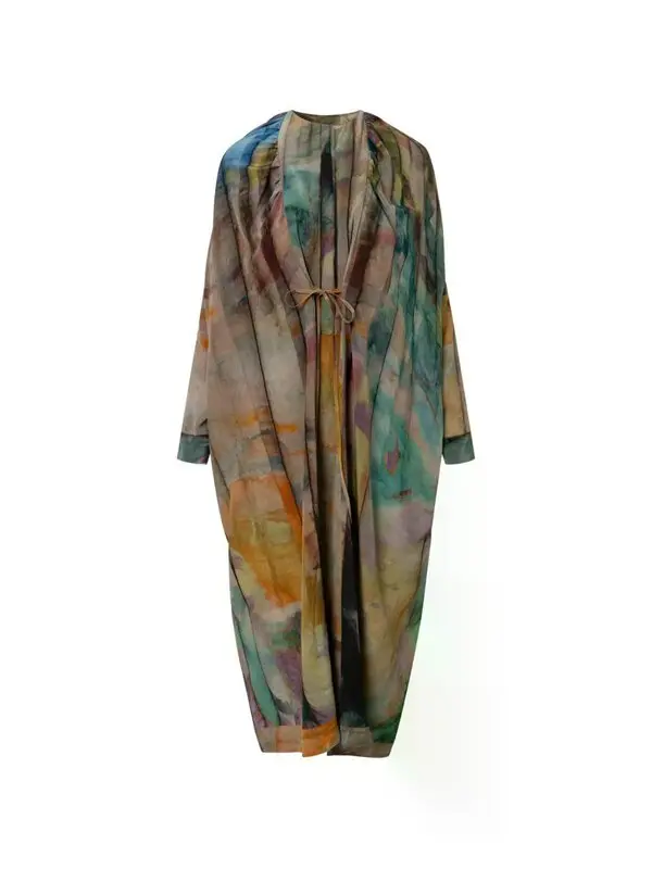 ANNTIAN Printed Tie-detail Maxi Dress