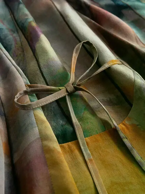 ANNTIAN Printed Tie-detail Maxi Dress