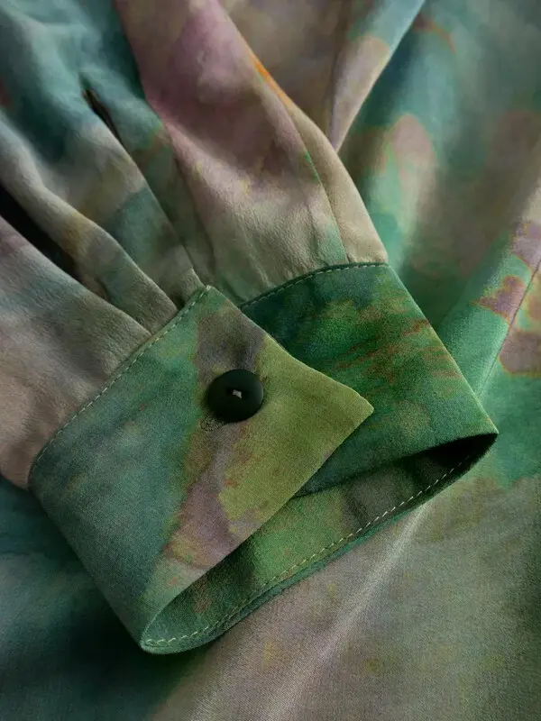 ANNTIAN Printed Tie-detail Maxi Dress