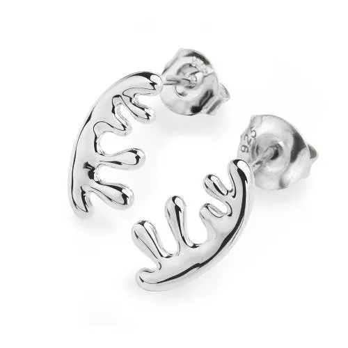 LUCY QUARTERMAINE Silver Wave Stud Earrings - Sterling Silver