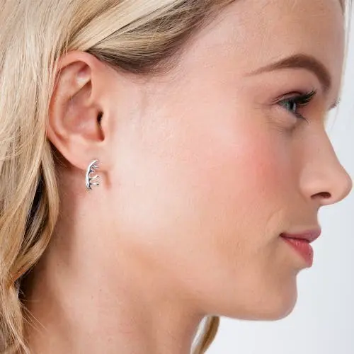LUCY QUARTERMAINE Silver Wave Stud Earrings