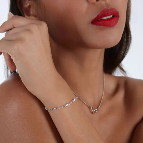 LUCY QUARTERMAINE Station Petal Bracelet - Sterling Silver