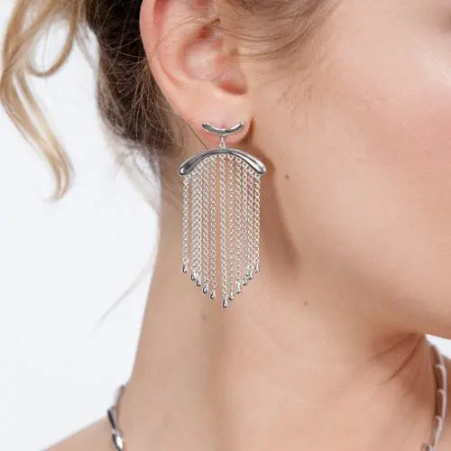 LUCY QUARTERMAINE Falling Dangle Earrings - Sterling Silver