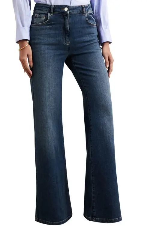 REISS Bonnie Flare Jeans - Mid Blue
