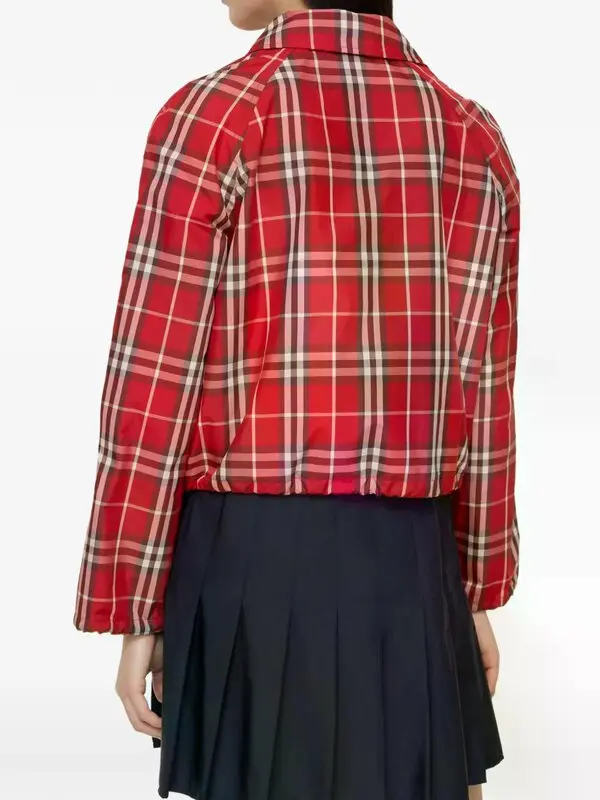 Burberry Cropped Check Hooded Jacket