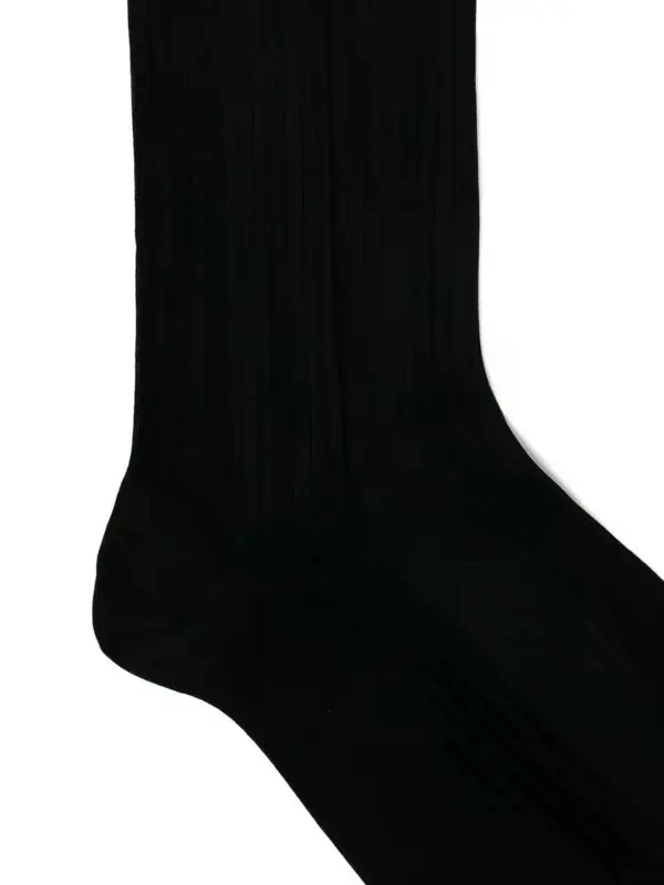 Zegna Logo-print Knee High Socks - Black
