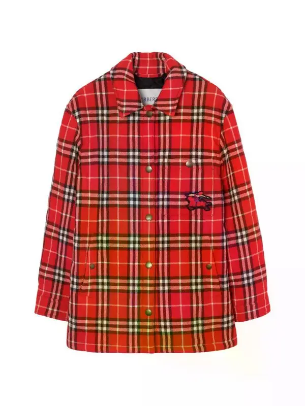 Burberry Check Appliquéd Wool Jacket